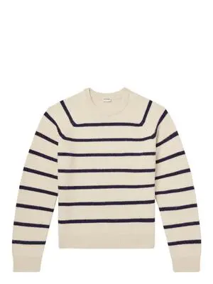 TOTEME Striped Alpaca And Cashmere-blend Sweater - Neutrals