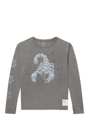 Satisfy Logo-print Distressed Mothtech™ Cotton-jersey T-shirt - Gray