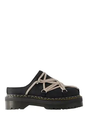 Rick Owens Dr Martens Leather Mules - Black
