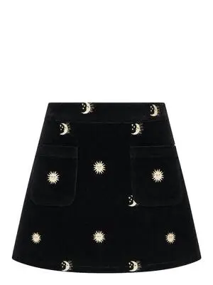 YUMI Yumi Cosmic Embroidered Mini Skirt