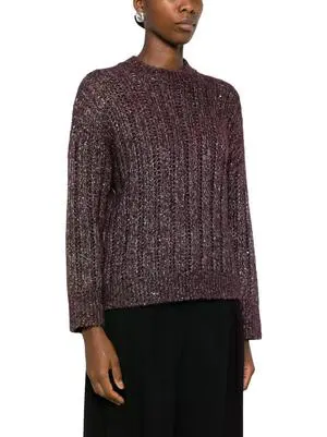 Peserico Sequin-embellished Open-knit Sweater - Red