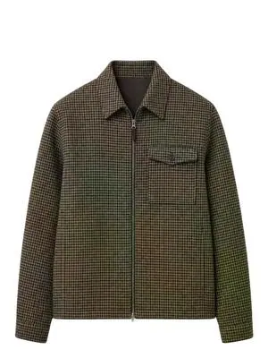 Hartford Dandy Houndstooth-pattern Zip-up Jacket - Brown