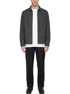 ANOTHER ASPECT Check-pattern Zip-up Overshirt