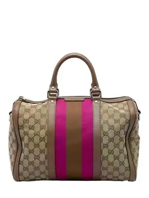 Gucci 2016-2026 Medium Gg Canvas Web Joy Boston Bag Satchel - Neutrals