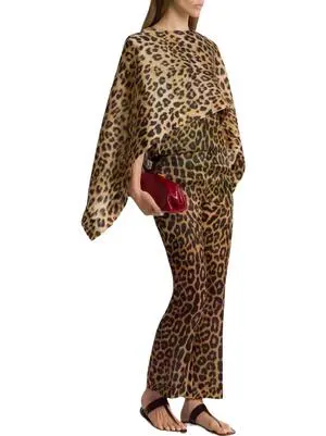 ALBERTA FERRETTI Leopard-print Cape-style Top