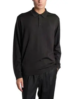 ROBERTO COLLINA Long-sleeve Polo Shirt - Brown