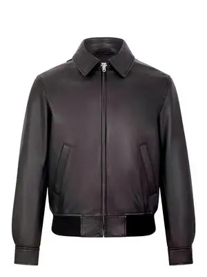 FURSAC Zip-up Leather Jacket - Black