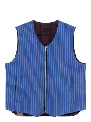 MSGM Reversible Quilted Pinstripe Gilet - Blue