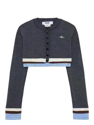 MSGM Cropped Layered Cardigan - Grey
