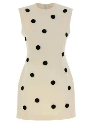 DESTREE Carole Polka Dot Mini Dress - Neutrals