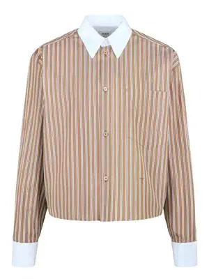 TOD'S Striped Cropped Shirt