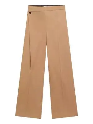 MSGM Asymmetric Pressed-crease High-waisted Tailored Trousers