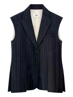 SOLOTRE Pinstripe-pattern Sleeveless Waistcoat