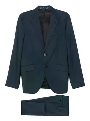 Etro Herringbone-pattern Wool Suit - Blue