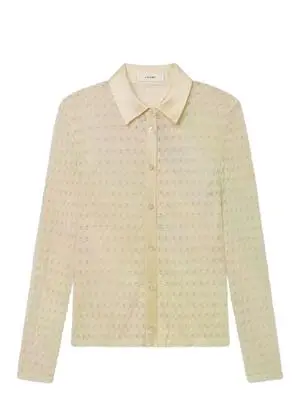 FRAME Lace-knit Long-sleeve Shirt