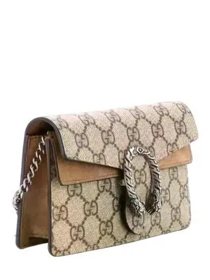 Gucci Dionysus Bag Gg Coated Canvas Super Mini Crossbody Bag - Brown