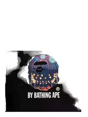 A BATHING APE Japanese Festival Photo-print T-shirt - Black