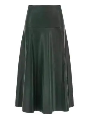 NUDE Panelled Flared Skirt - Green