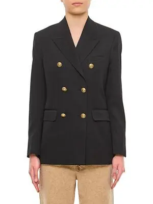 GOLDEN GOOSE Double Breasted Blazer With Gold Bottons - Multicolor