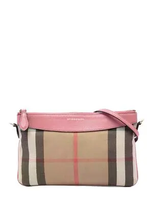 Burberry 2000-2017 House Check Canvas Derby Peyton Crossbody Bag - Neutrals