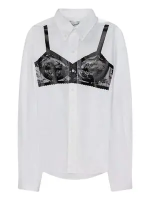 Vaquera Trompe L'oeil Button-down Shirt - White