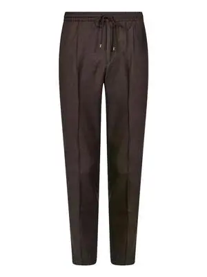 BRIGLIA 1949 Wimbledon Drawstring Pressed-crease Trousers - Brown