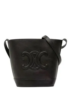 CELINE 2018-2026 Small Calfskin Cuir Triomphe Bucket Bag