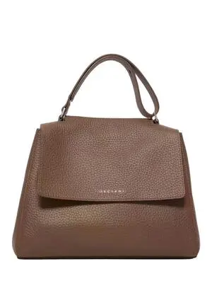 Orciani Sveva Soft Grainy Leather Tote Bag - Brown