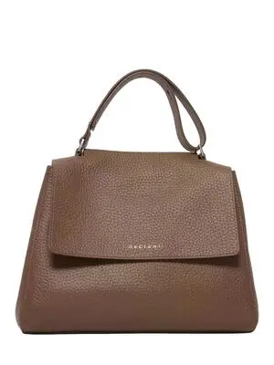 Orciani Sveva Soft Grainy Leather Tote Bag - Brown