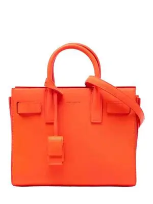 Saint Laurent 2014 Nano Leather Sac De Jour Satchel - Orange