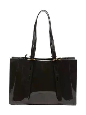 MINOBOSSI Paula Patent-finish Tote Bag Brown