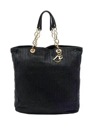 DIOR 2008 Large Woven Lambskin Lady Dior Soft Shopping Tote Bag