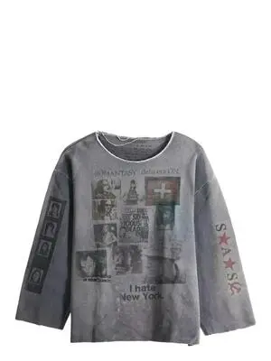 SAITOS S.a.s Waffle-knit Long-sleeve T-shirt - Grey