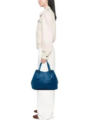 Bottega Veneta 2012-2026 Large Nappa Intrecciato Cesta Tote Bag - Blue