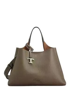 TOD'S Leather Tote Bag - Neutrals
