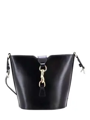 Gucci Jackie Web Leather Bucket Bag - Black
