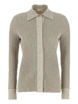 Magda Butrym Marled Collared Jumper - Grey
