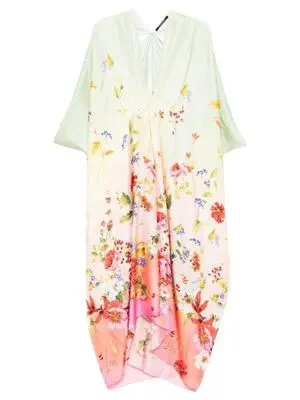 ROBERTO CAVALLI Roberto Cavalli Floral V-Neck Maxi Kaftan