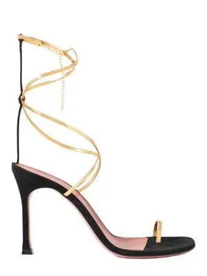 Amina Muaddi Round-headed High-heeled Sandals - Black