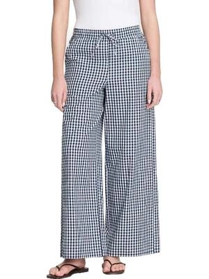 FINERY LONDON Dixie Regular Length Wide Leg Trouser - Navy Gingham Check