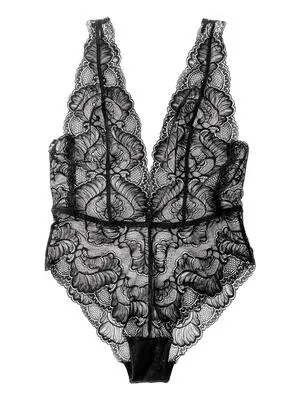 BRAELLE INTIMATES Deep Plunge Bodysuit - Black