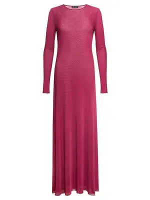 AUDREY VALLENS Mesh Maxi Dress - Red
