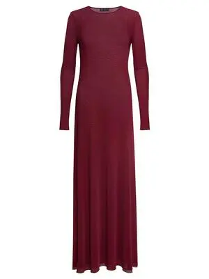 AUDREY VALLENS Mesh Maxi Dress - Red