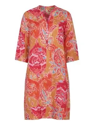 NOLOGO-CHIC Hippy Paisley Tunic Dress Summer - Red