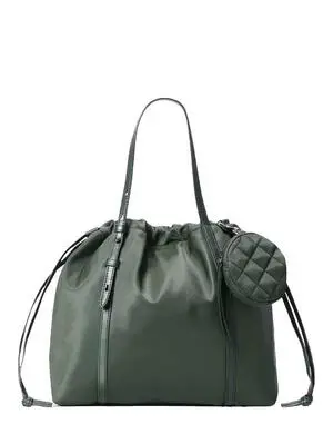 Mz Wallace Small Waverly Leather Trim Nylon Tote - Juniper