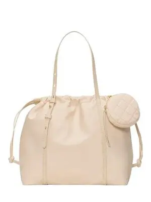 Mz Wallace Small Waverly Leather Trim Nylon Tote - Sand