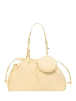 Mz Wallace Small Waverly Leather-trimmed Shoulder Bag - Chamomile