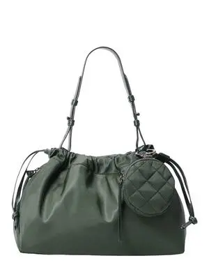Mz Wallace Small Waverly Leather-trimmed Shoulder Bag - Juniper