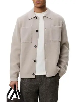 LES DEUX Milano Knit Wool Overshirt - Light Sand