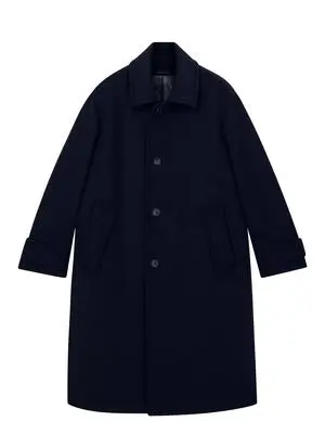 Giorgio Armani Single-breasted Wool And Cashmere Coat With A Notched Lapel - Black